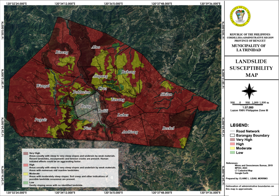 Landslide Susceptibility Map - La Trinidad Municipal Disaster Risk ...